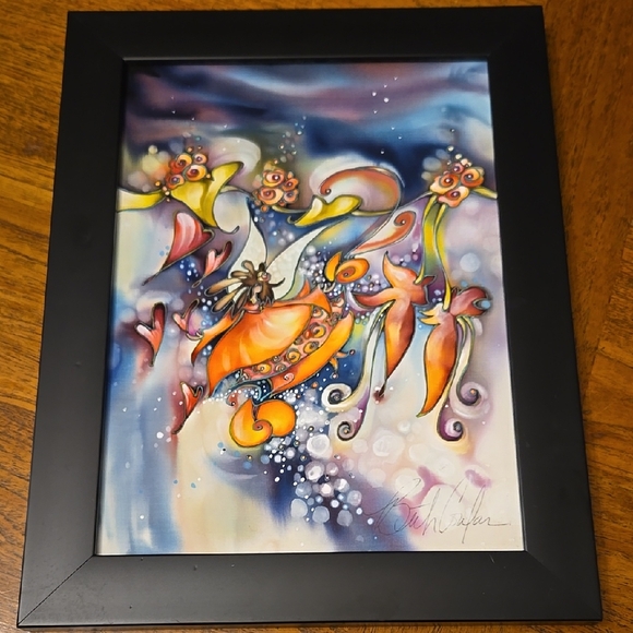 Art | Original Water Colour Art In Black Frame By Beth Coulas | Poshmark